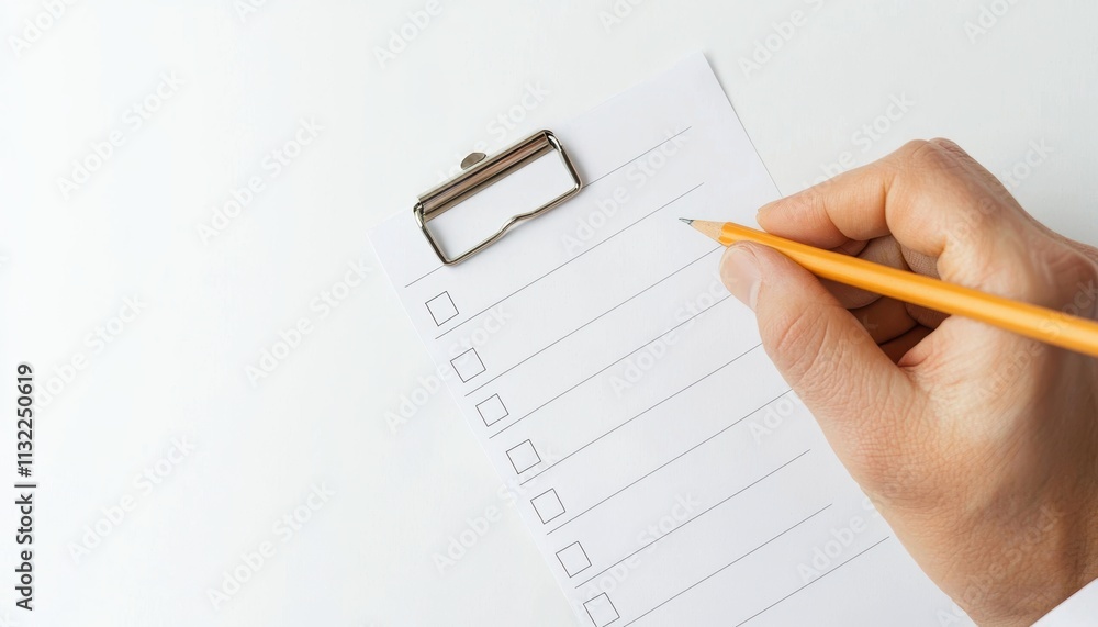 Detailed checklist in a doctors hand, showcasing the precision and ...