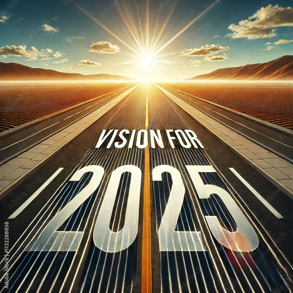 Vision for 2025 Roadway Stock Illustration | Adobe Stock