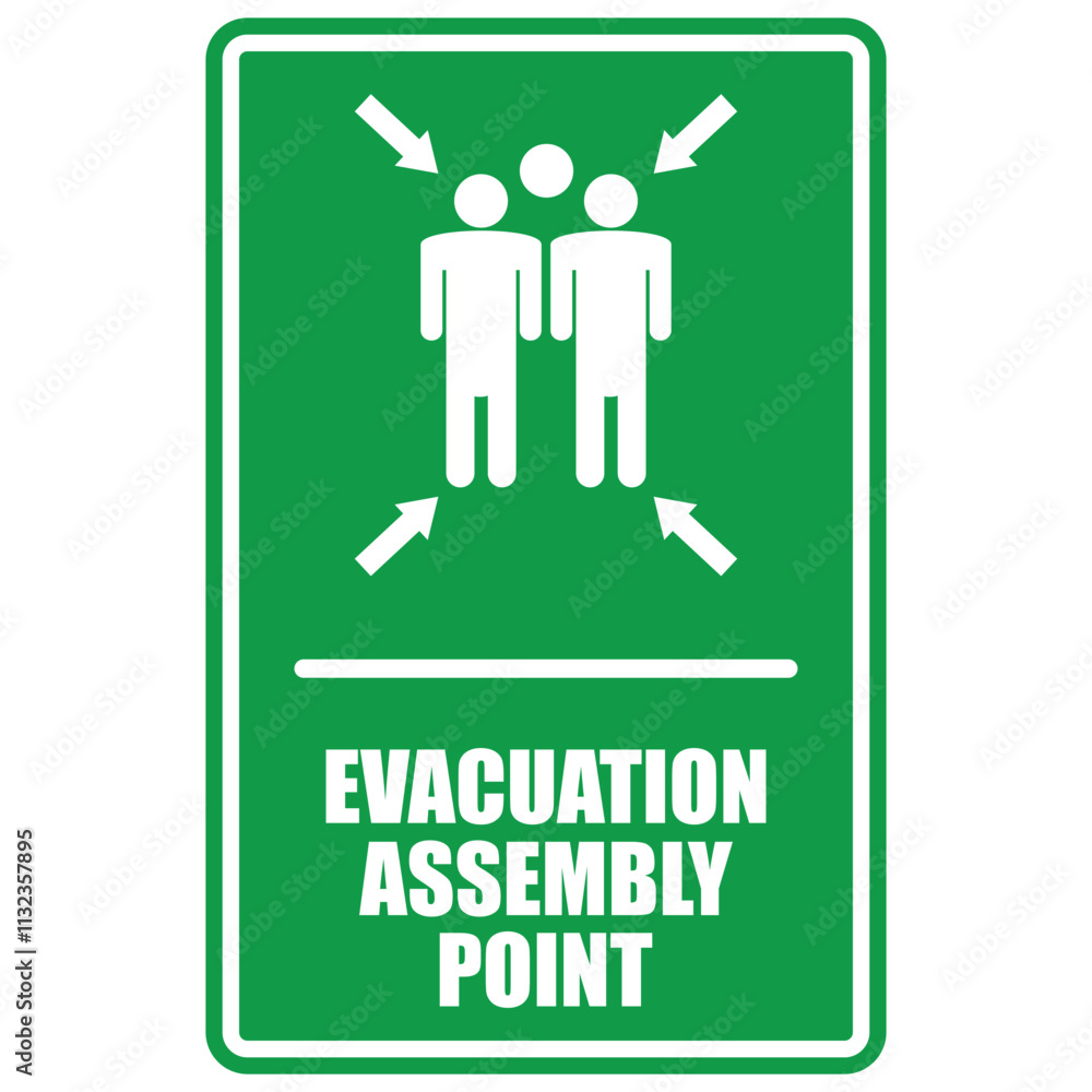 Evacuation Assembly point, sign vector Stock Vector | Adobe Stock