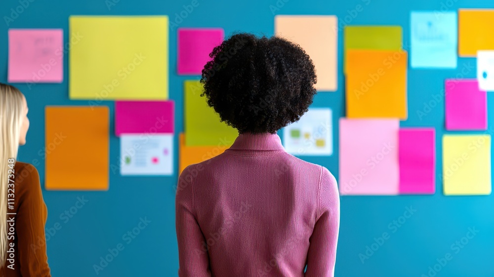 A collaborative session with a diverse team analyzing charts on a graph ...