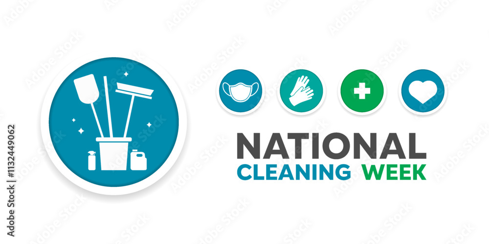 National Cleaning Week. Great for cards, banners, posters, social media ...