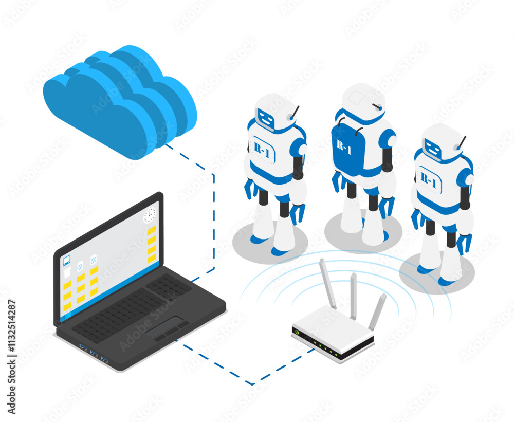 Industrial robot firmware data update. Programming task list of ...