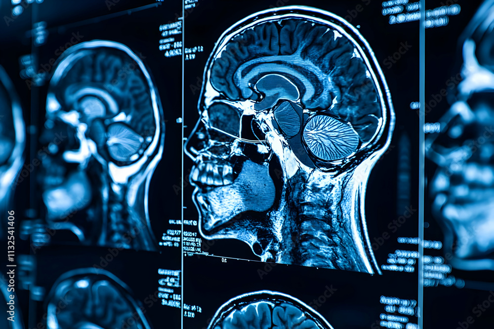 MRI Scans Reveal Brain Structures Clearly, Detailed Neurological Imaging Analysis Stock ...