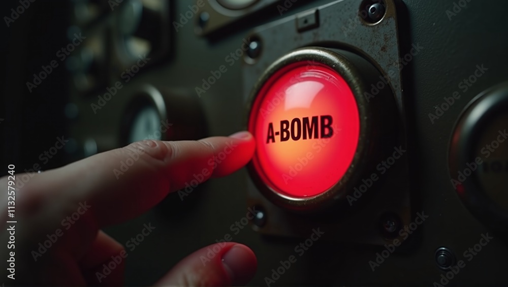 A tense finger hovers over a glowing red button. One press could launch ...