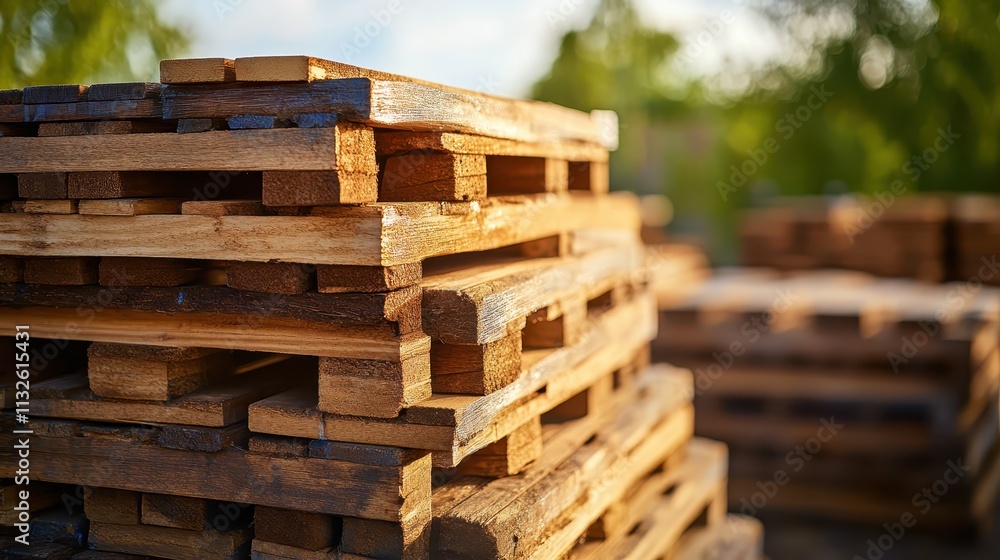 Warehouse inventory showing neatly arranged pallets ready for ...