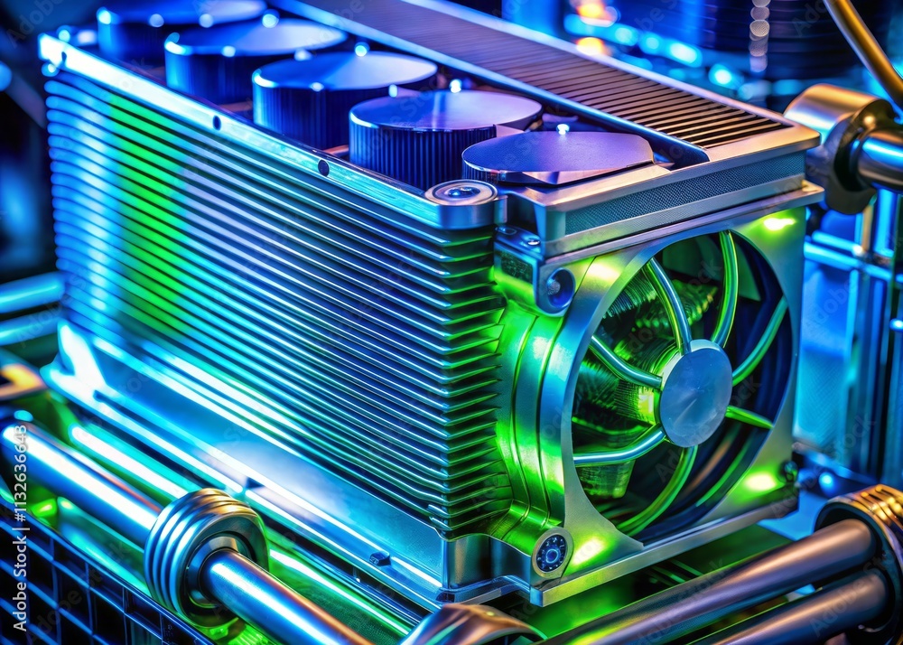 Ilustración de Stock EV Thermal Management System Close-Up: High-Tech ...