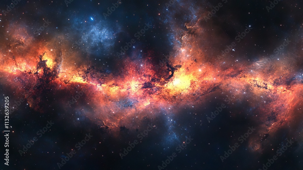 360-degree space nebula panorama in equirectangular projection - hdri ...