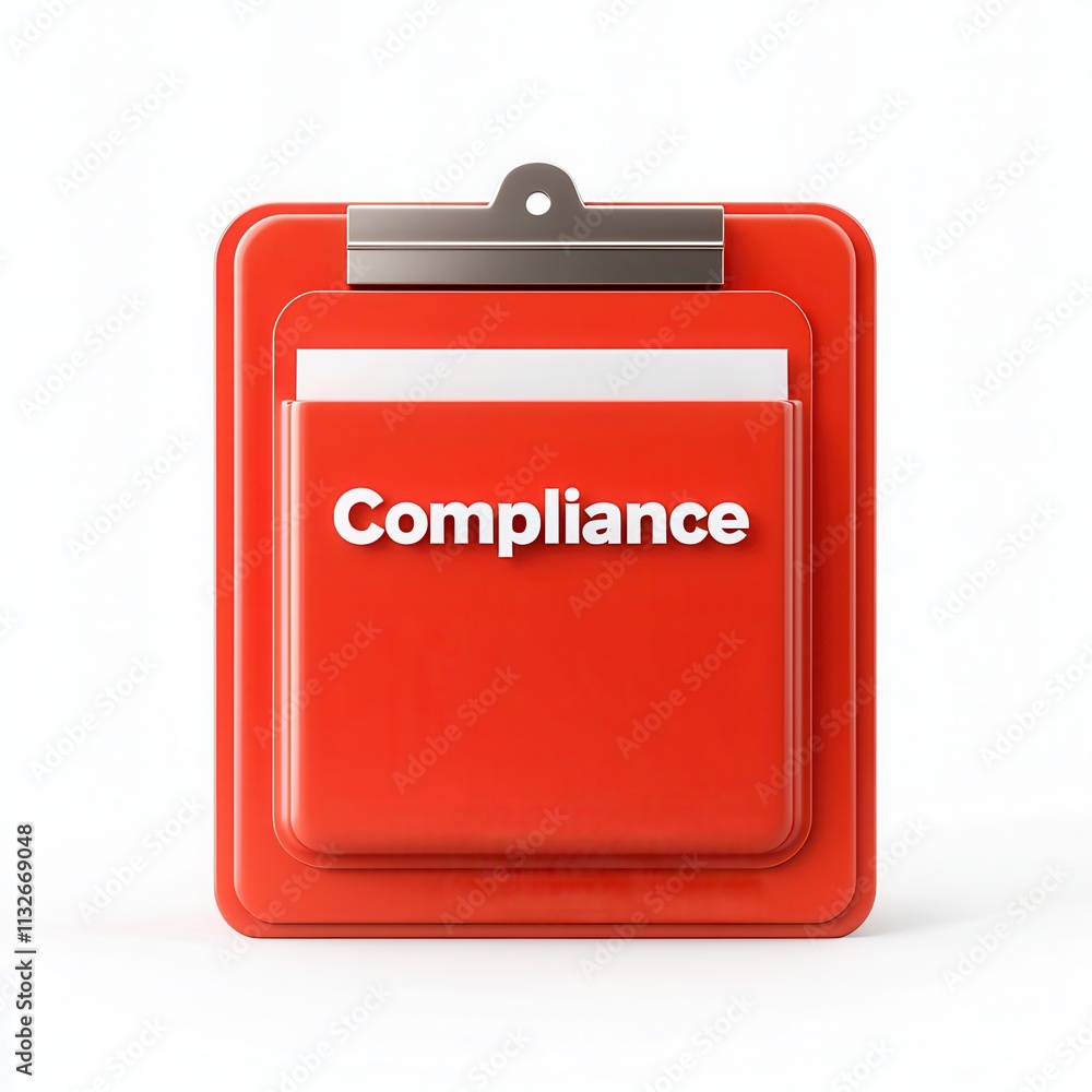 Property compliance concept. Red clipboard featuring the word ...