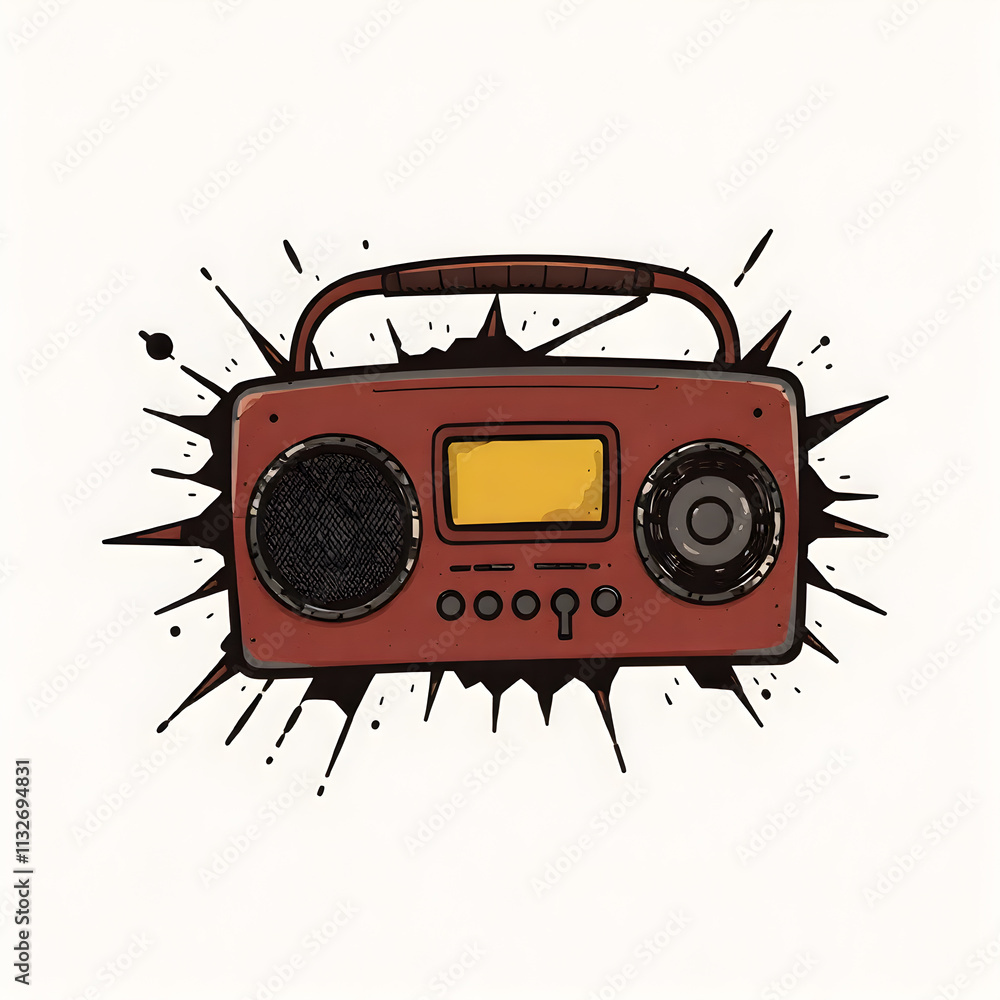 Radio icon in comic style. Fm broadcast cartoon vector illustration on ...