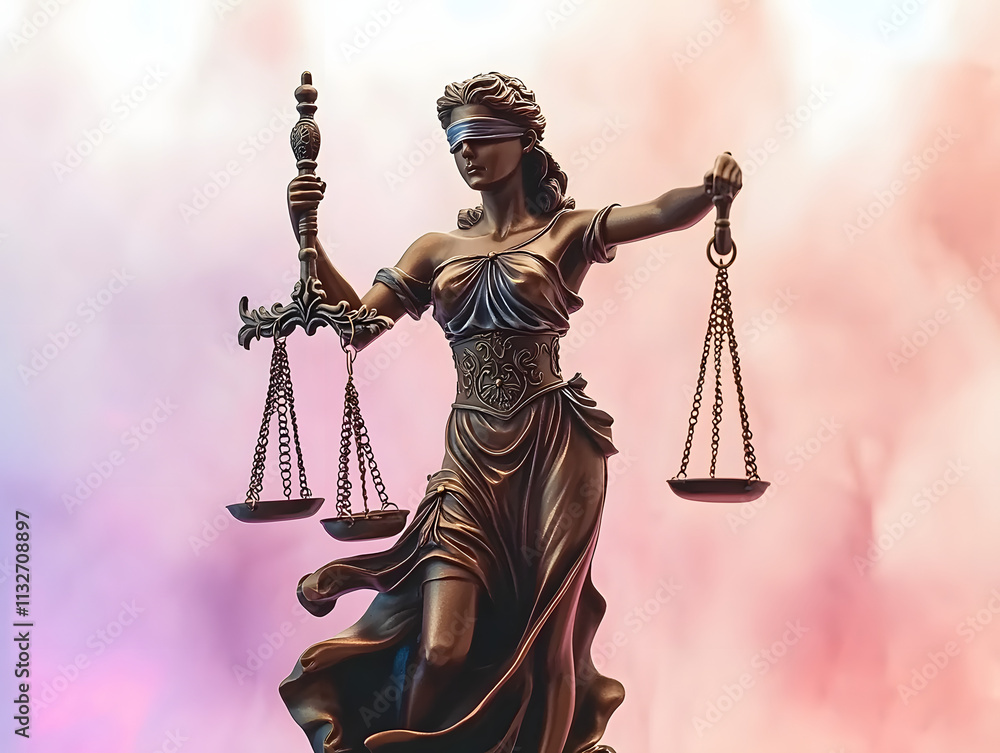 Broze lady justice , Legal and law concept statue of Lady Justice with ...