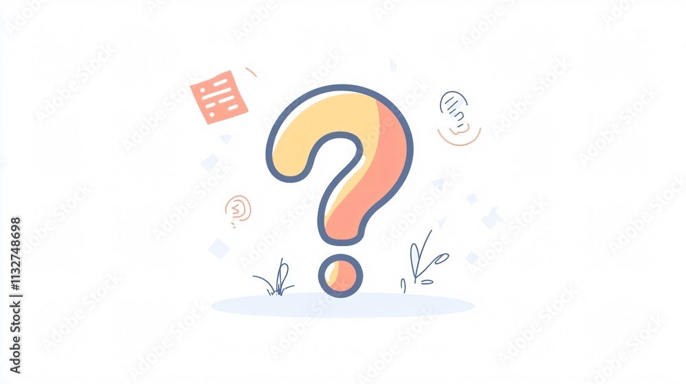Sleek Question Mark Icon in Flat Design for Visual Communication ...