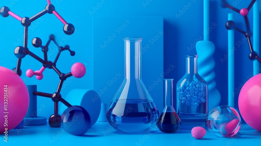 Flyer template for science academy. The main color scheme is vibrant ...
