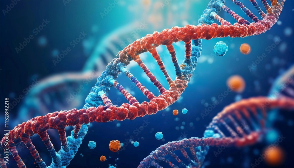 animated structure of a DNA molecule from particles on isolated dark ...