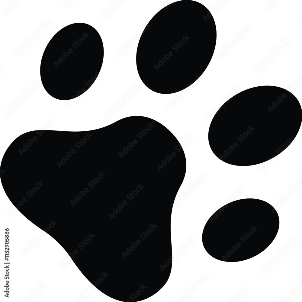 Paw icon. Dog, cat paw icon. Zoo, vet logo element. Paw print vector ...