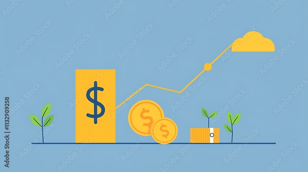 Financial Growth and Investment: An upward trending graph symbolizes ...