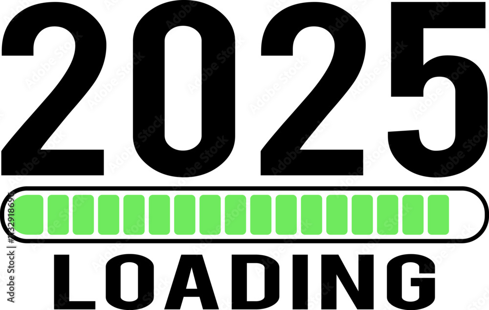 Vector de Stock Happy New Year 2025, Ending 2024 and starting 2025 ...