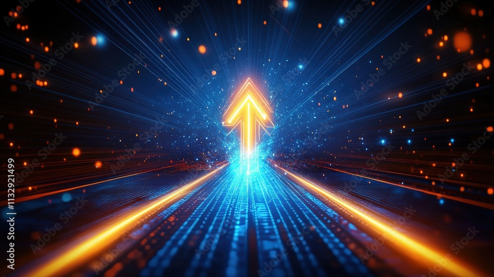 Dynamic digital transformation arrow futuristic space graphic design ...