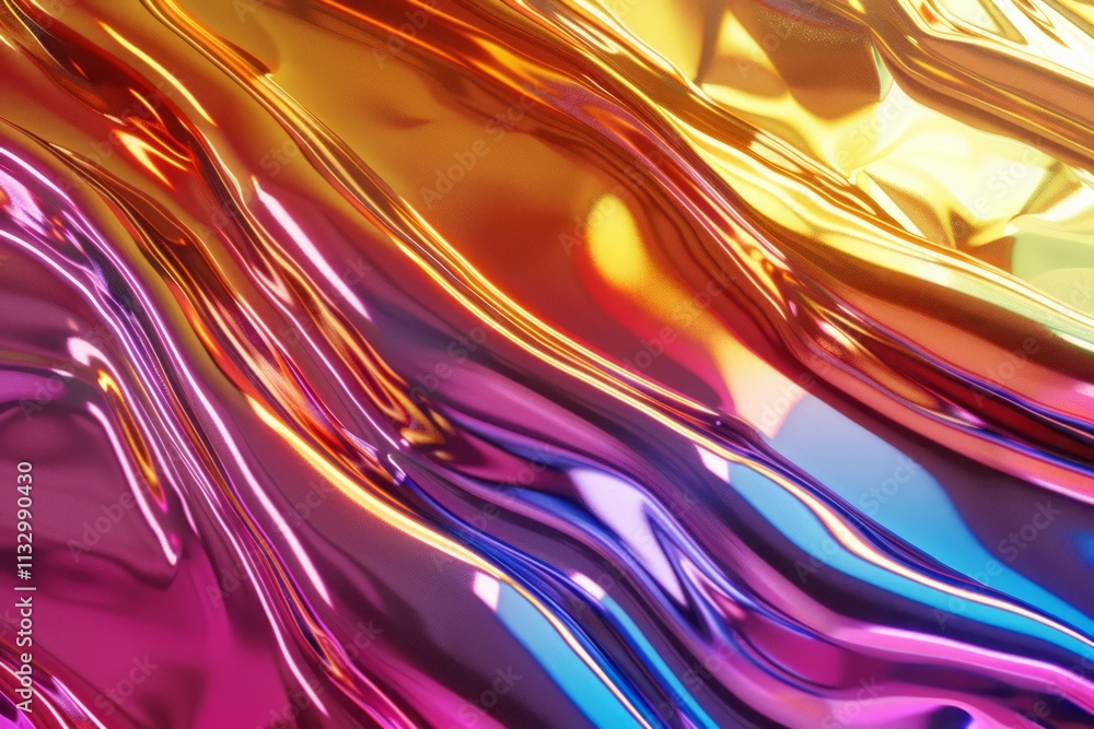 Image of Holographic iridescent effect dry paint surface. Texture for ...