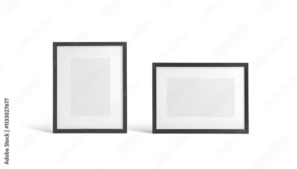 Stock-Illustration „Blank white table photo frame vertical and ...