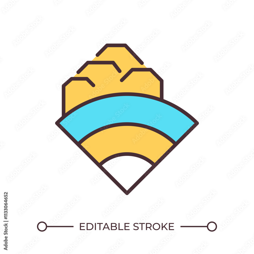 Vector de Stock Learning structure of rock ore RGB color icon. Analysis ...