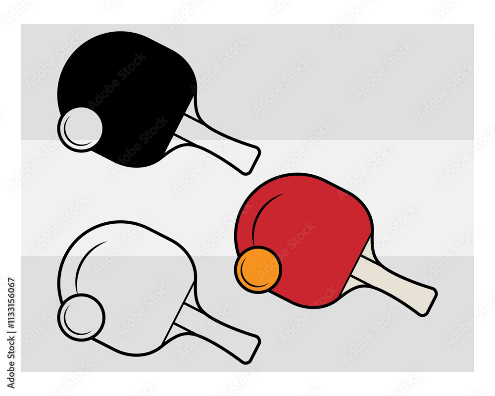 Table Tennis SVG Silhouette Bundle, Table Tennis Silhouette, Sports Svg ...