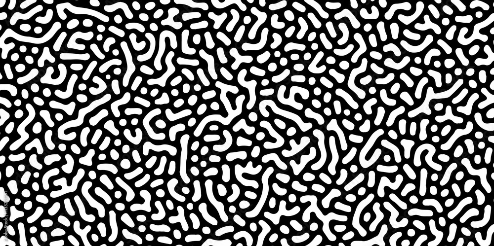 Abstract Turing pattern background. Seamless brush pen textile doodle ...