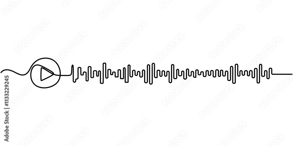 One continuous editable linear music player soundbar template with play ...