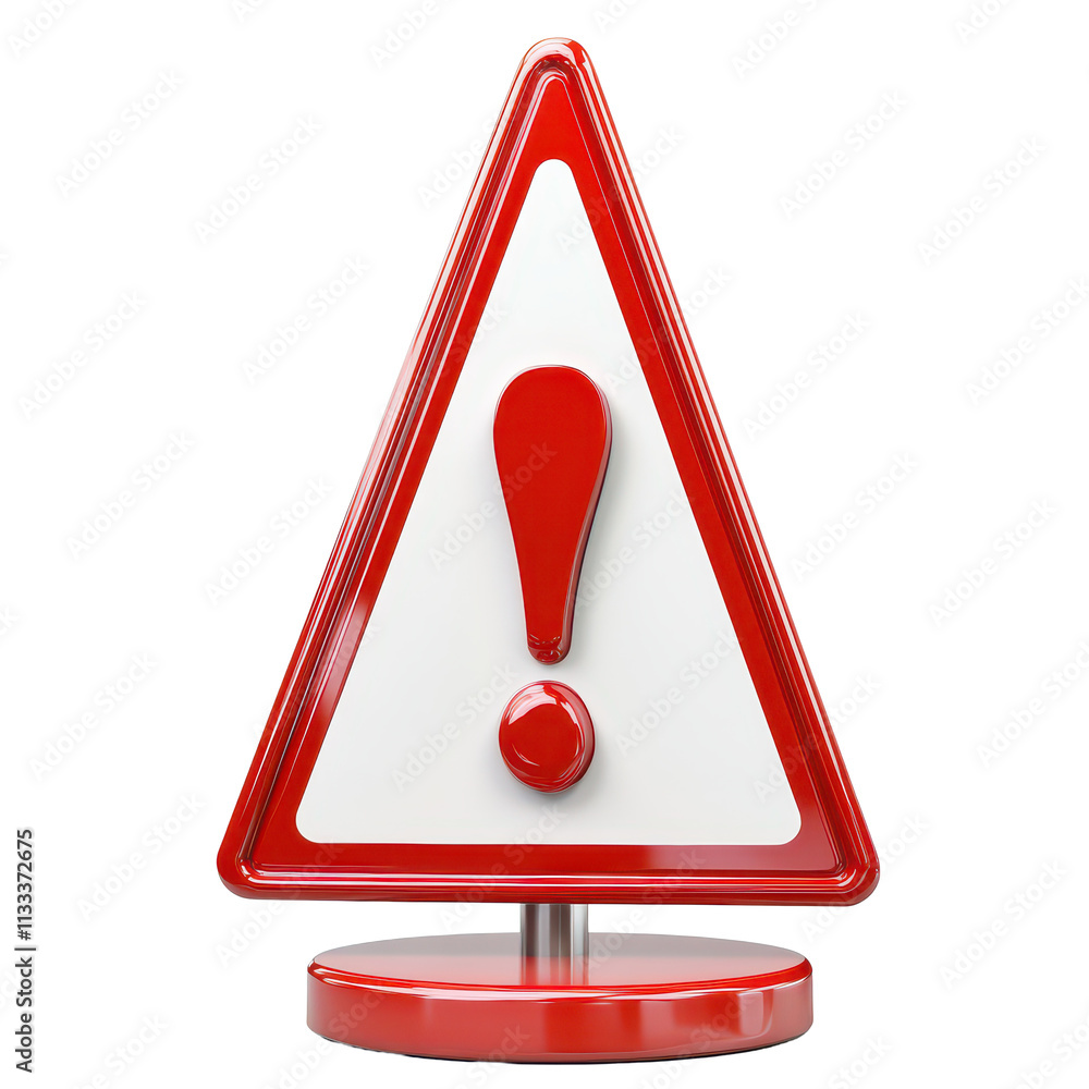 Warning sign featuring an exclamation mark and a solid base, ready for ...