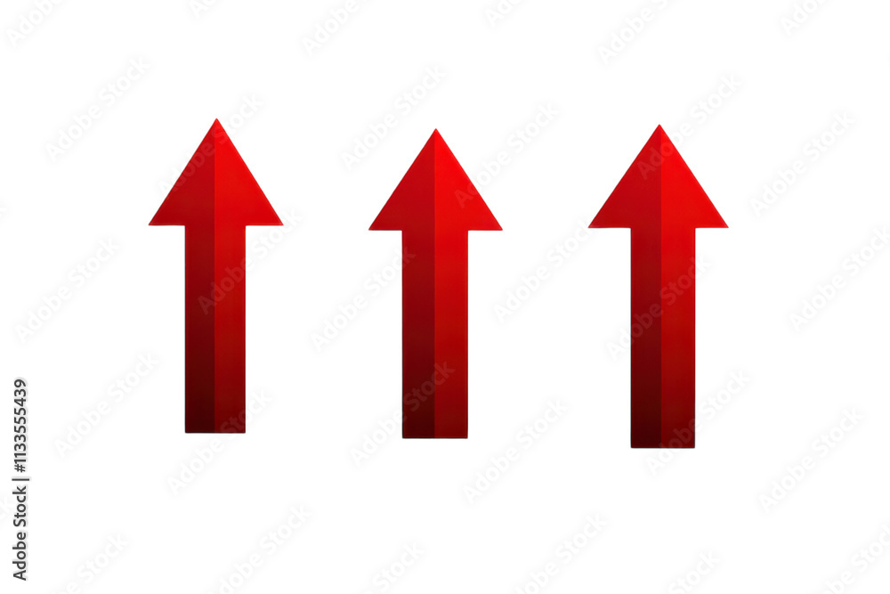 Stylized Red Arrow Icons Isolated on Transparent Background Stock Photo ...