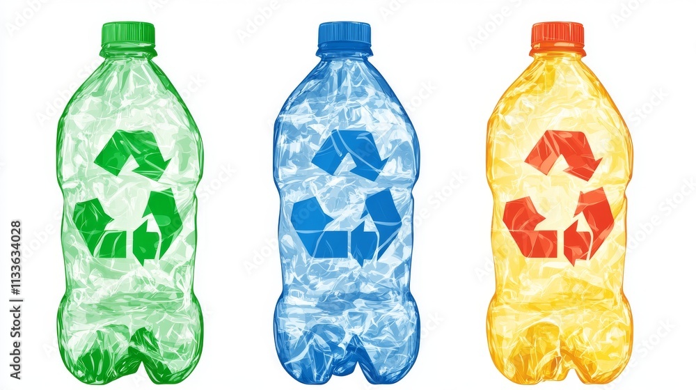 79.Concept 4: Recycle plastic logo icon, Arrows pet bottle shape ...