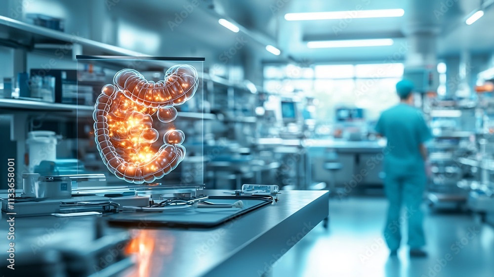 Illuminating virtual 3D twin model of the small intestine showcasing ...