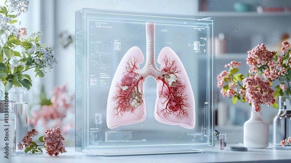 Futuristic lung diagnostics lab displays a virtual twin of the ...