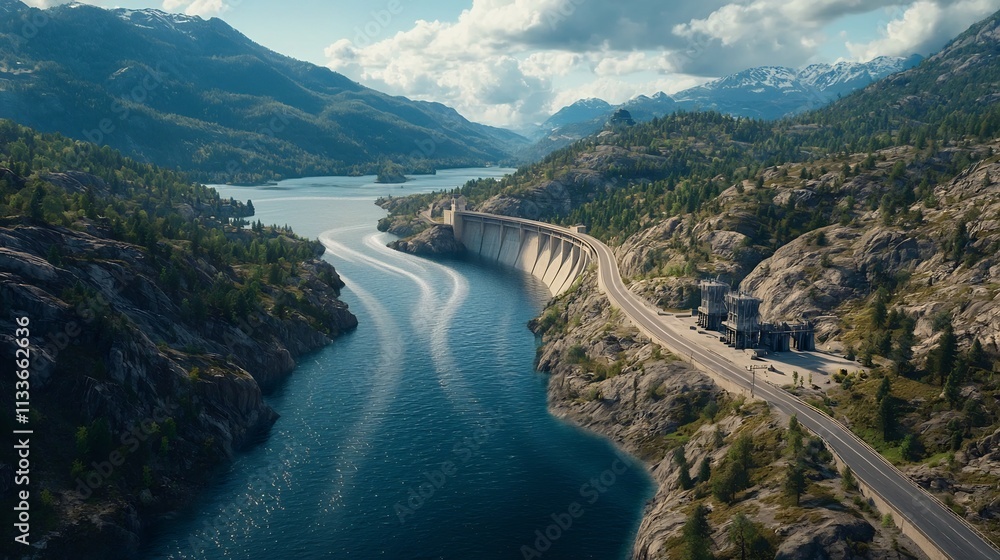 Hydroelectric dam with a virtual twin data visualization system ...