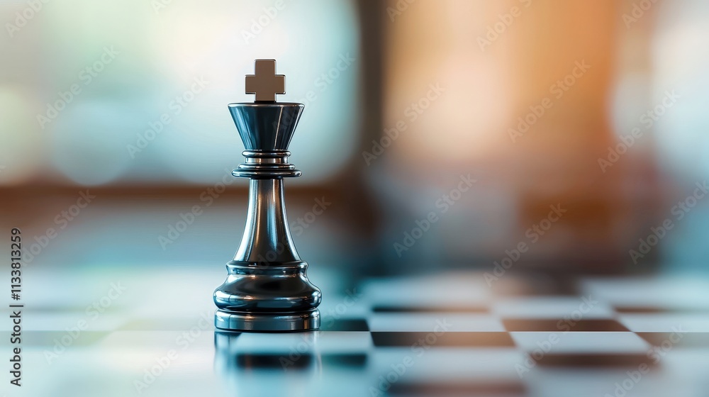 Success Strategy Resources: Chess Piece on Board Symbolizing Business Tactics and Strategic ...