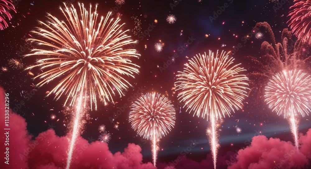 Using sparkling aerial fireworks that look like glowing droplets of ...