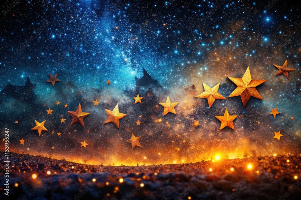 Stock-Illustration „Enhance night photos with grunge, grit, and starry ...