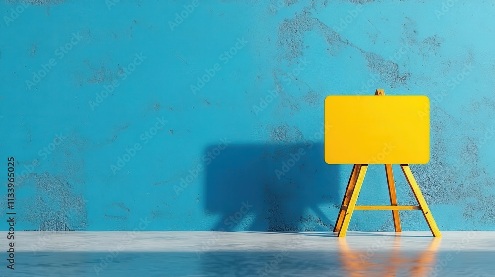 A blank construction sign at a building site symbolizes the start of ...