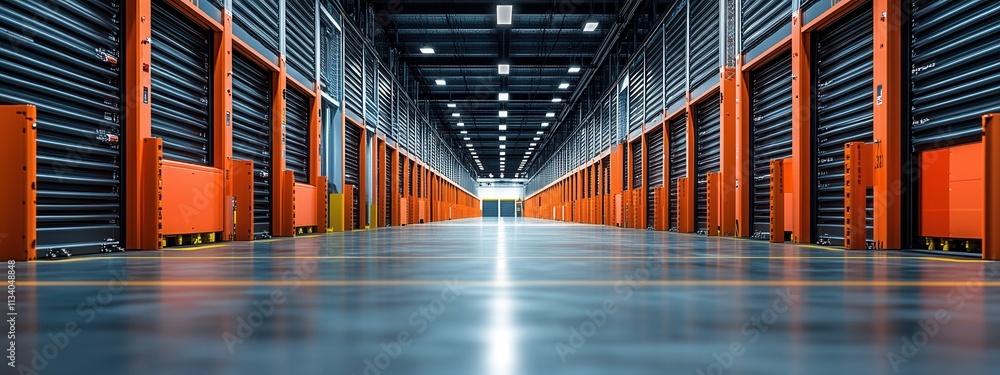 Warehouse management operations industrial facility infrastructure inside view streamlined ...