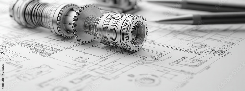 Engineering design process mechanical components technical drawing ...
