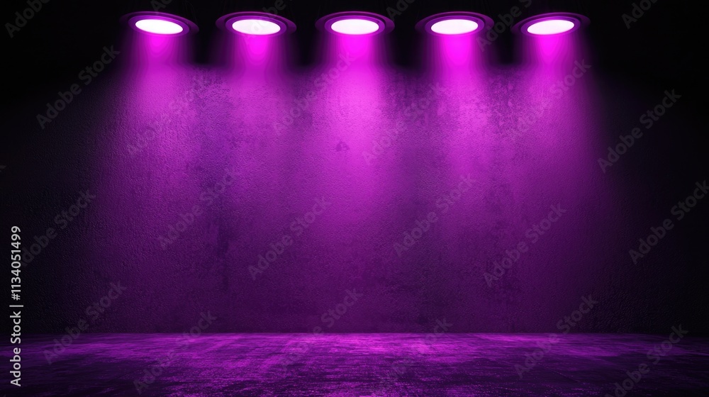 Spotlight on stage, Empty stage with spotlights, purple spotlight ...