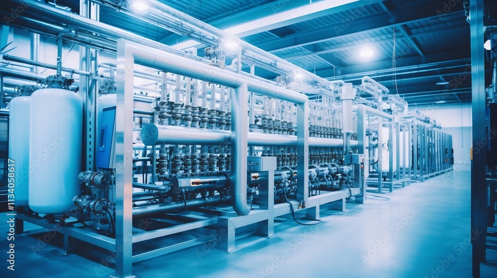 Industrial water purification process using reverse osmosis equipment ...