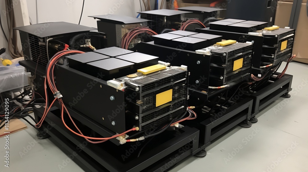 Thermal management systems being carefully installed in electric ...