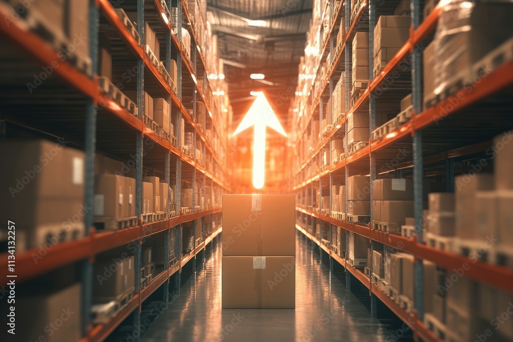 Warehouse Management System with Growing Data Visualization Stock Photo ...