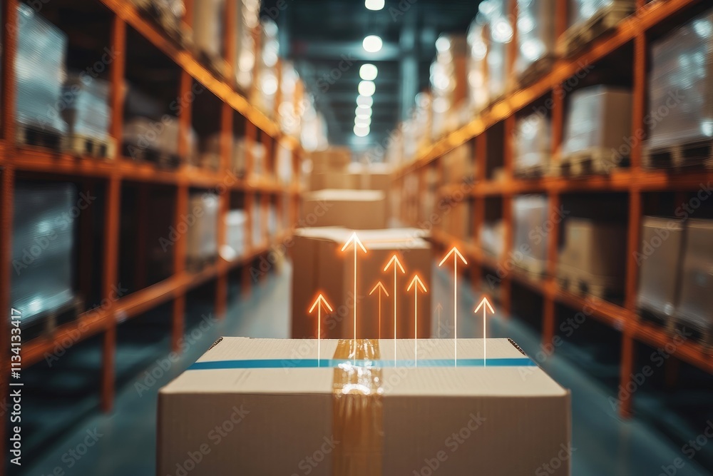 Warehouse Management System with Growing Data Visualization Stock Photo ...