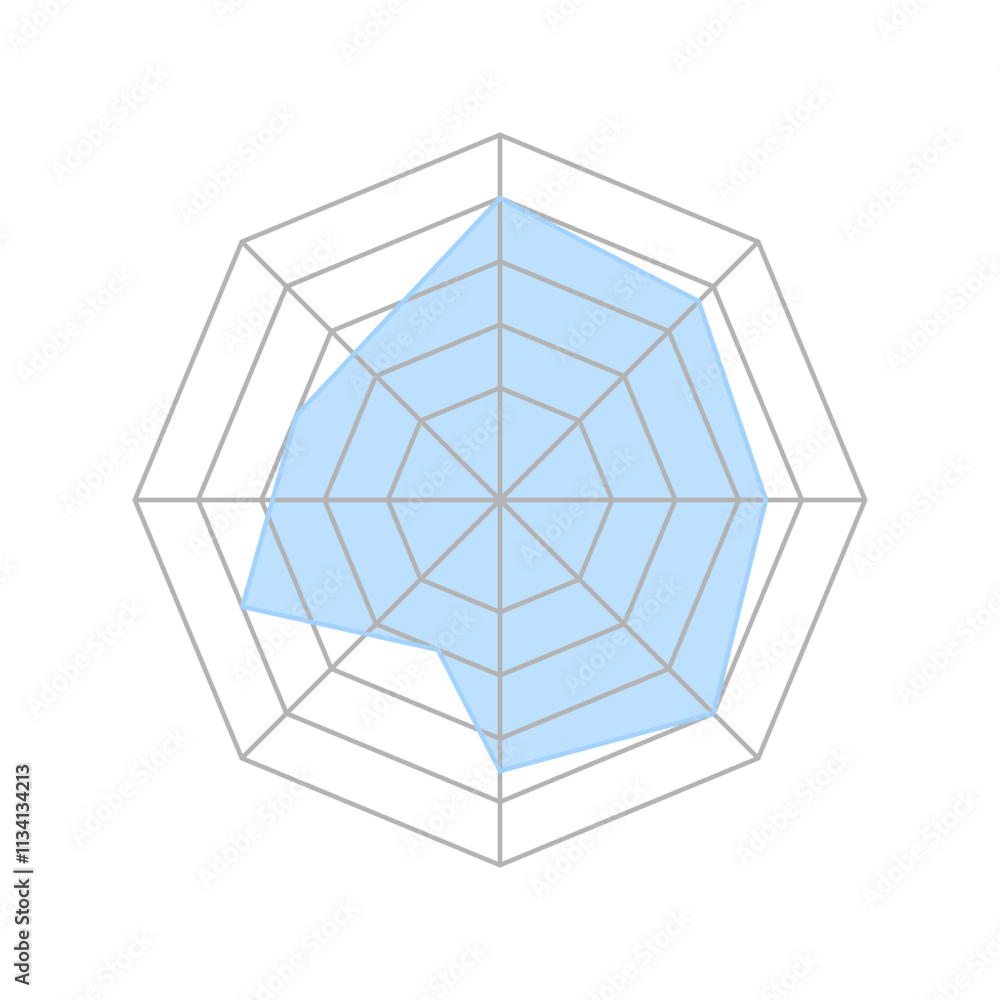 Simple & modern Radar or spider diagram vector. Flat spider mesh, radar ...