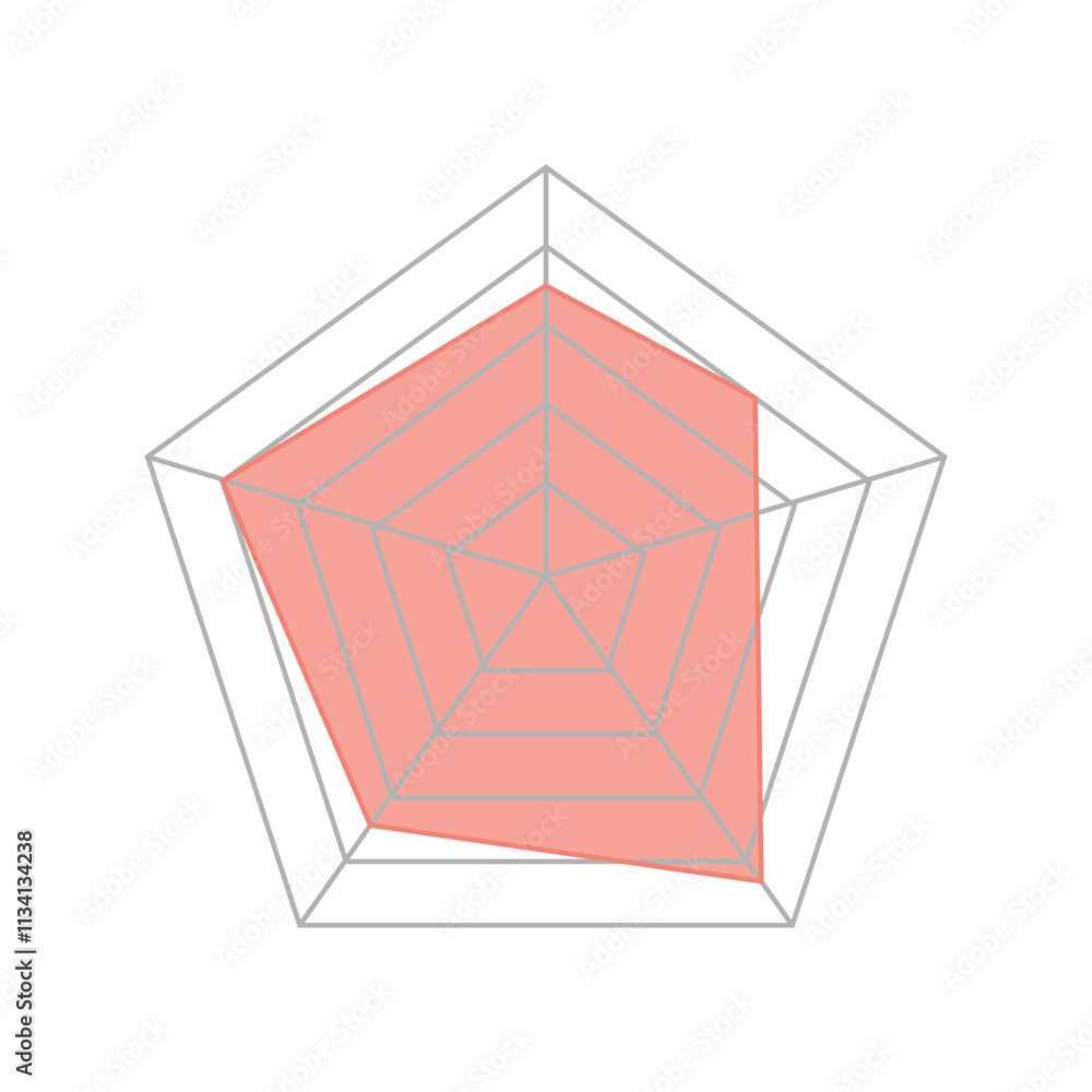 Simple & modern Radar or spider diagram vector. Flat spider mesh, radar ...