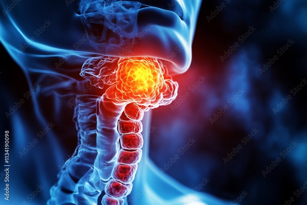 Microscopic View of Mutating Esophageal Adenocarcinoma Tumor Cells in ...
