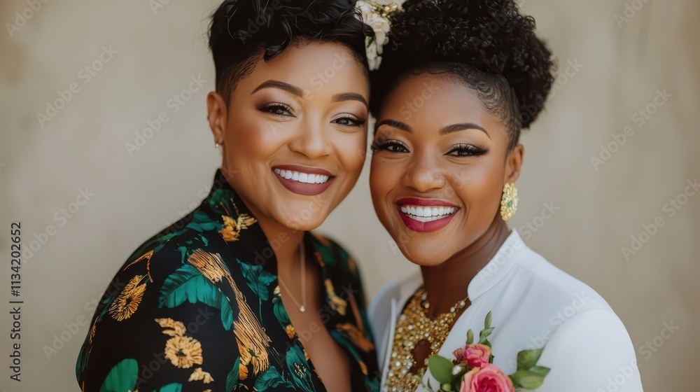Joyful lgbtq couples wedding celebration outdoor venue gigapixel ...