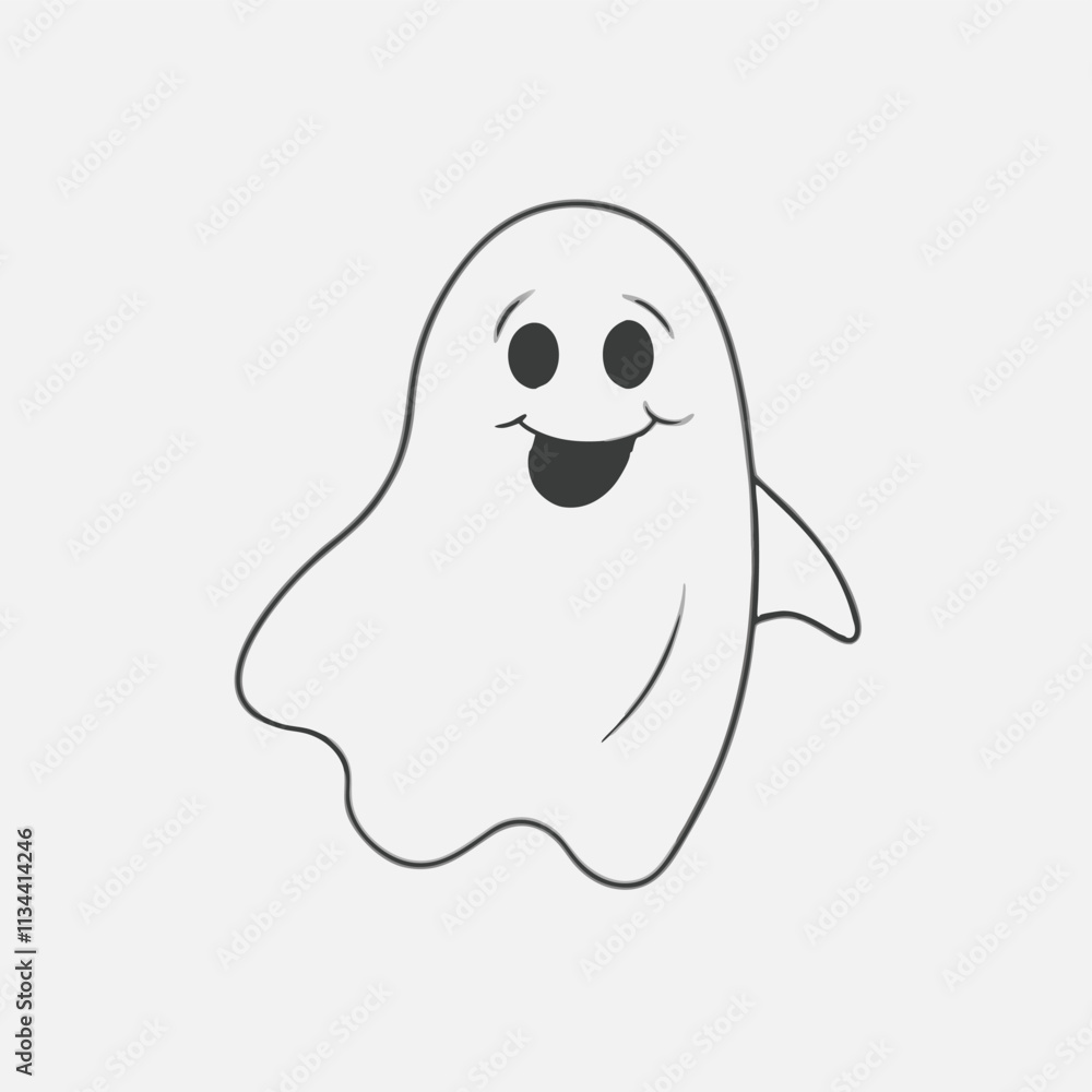 Ghost surprised icon. Cute ghost character. Funny Ghost sign. Design ...