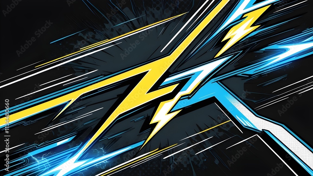 Glowing Electric Energy Effect in Vintage Anime Style background Stock ...